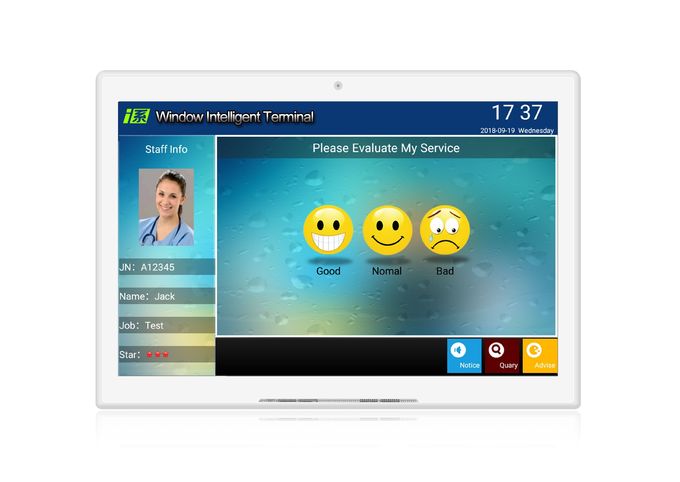 Bank Web based 10.1 inch Touch Screen Customer Evaluation Feedback Tablet