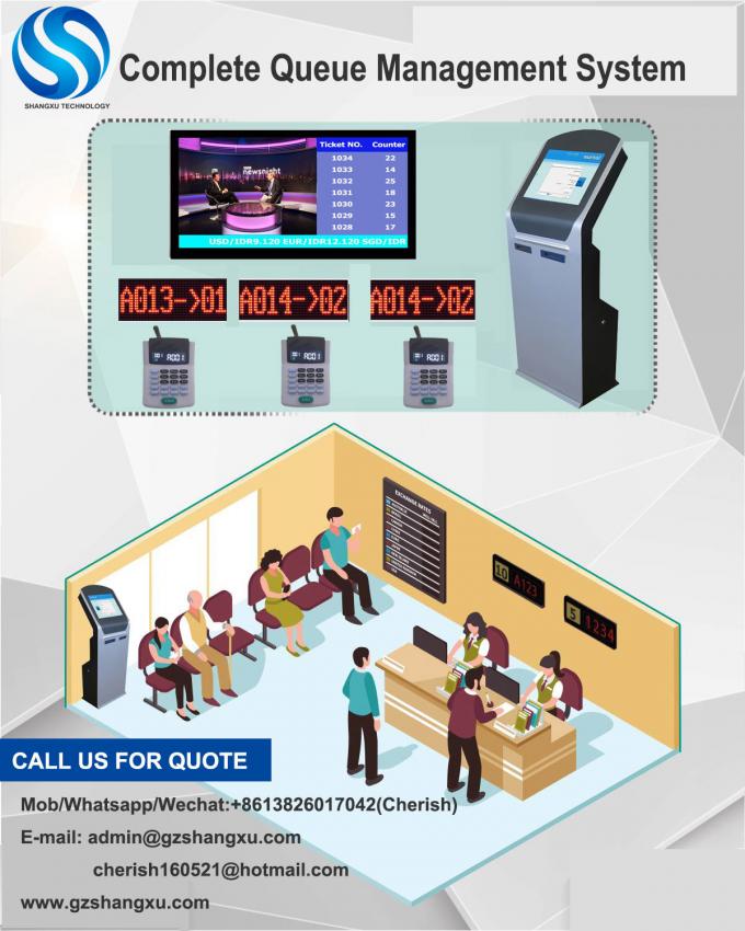 IR Touch Screen Queue Management System Ticket Dispenser Kiosk Token ...